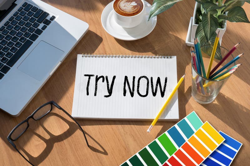 Try Now New Things Try it Just Try Stock Image - Image of good ...
