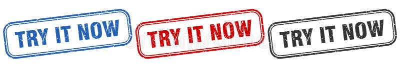 Try it Now Square Isolated Sign Set. Try it Now Stamp Stock Vector ...