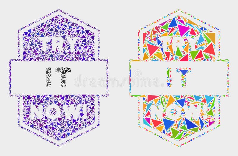 Vector Try it Now Stamp Mosaic Icon of Triangle Items Stock Vector ...