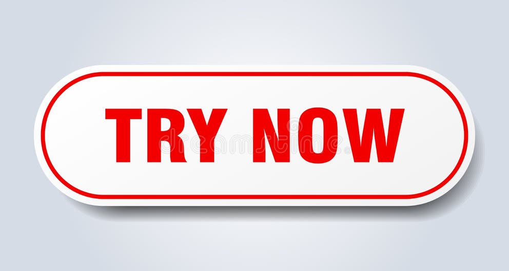 Try now sticker. stock vector. Illustration of template - 197150763