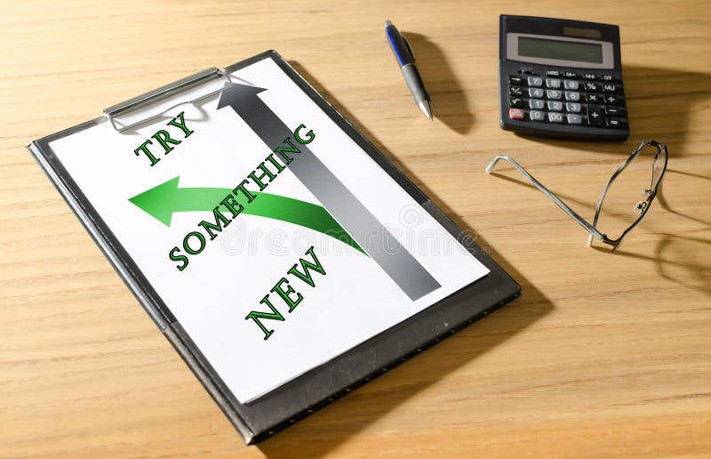 Try Something New Concept on a Desk Stock Image - Image of future ...