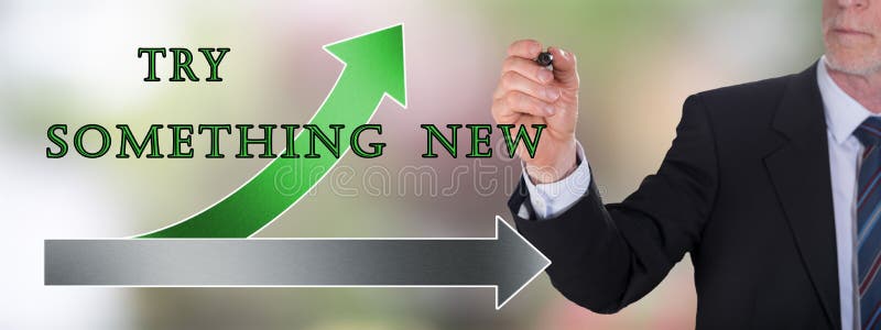 Try Something New Concept Drawn by a Businessman Stock Photo - Image of ...