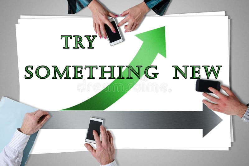 Try Something New Concept Drawn By Businessmen Stock Photo - Image of ...