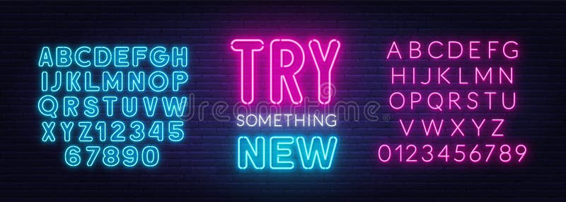Try Something New Neon Quote on a Brick Wall. Stock Vector ... Try Something New Neon Quote on a Brick Wall. Stock Vector ...