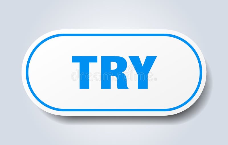 Try sticker. stock vector. Illustration of seal, square - 158775617