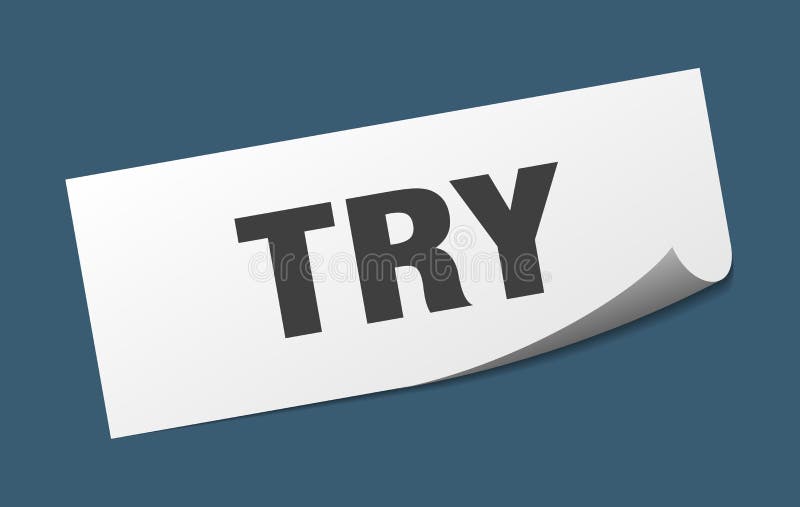 Try sticker. stock vector. Illustration of square, notice - 153586504