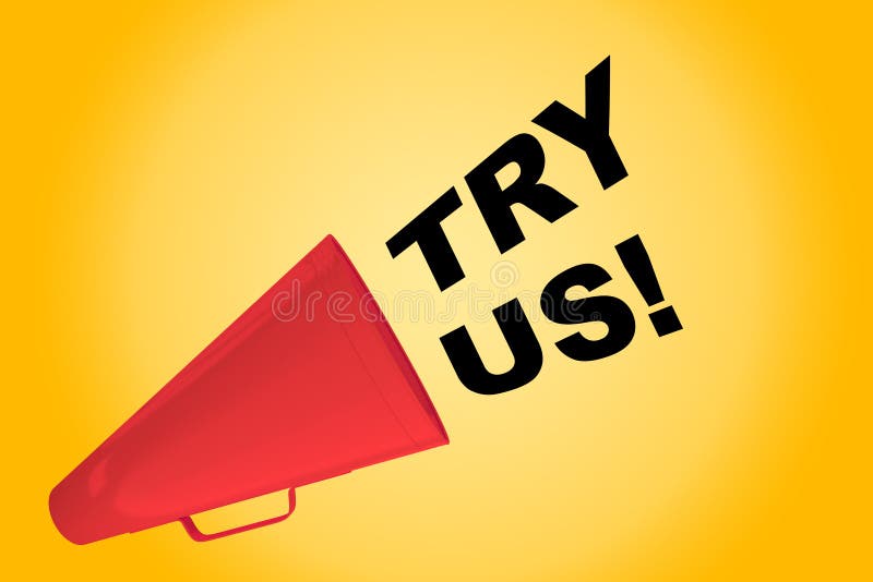 TRY US! concept stock illustration. Illustration of money - 79896847