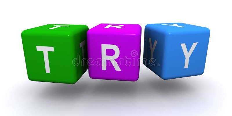 Try word block on white stock illustration. Illustration of buttons ...