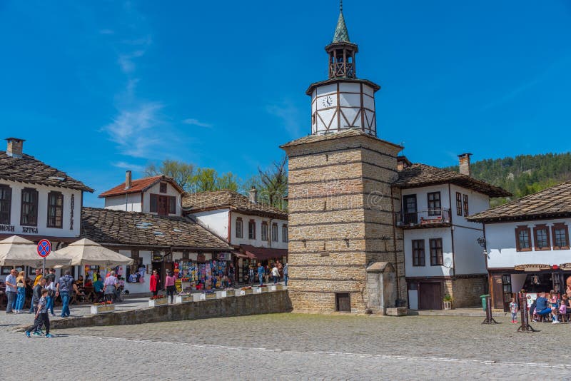 Tryavna, Bulgaria, April 24, 2022: View of the Historical Clock ...