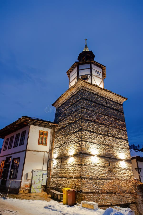 Tryavna Old Clock Tower Top Stock Image - Image of atmosphere, building ...