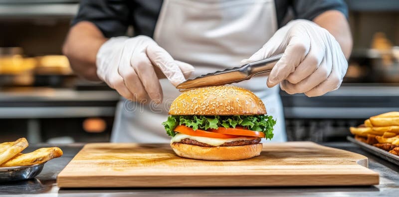 Trying Out a Fast Food Concept or Menu Design with Ham and Cheese ...