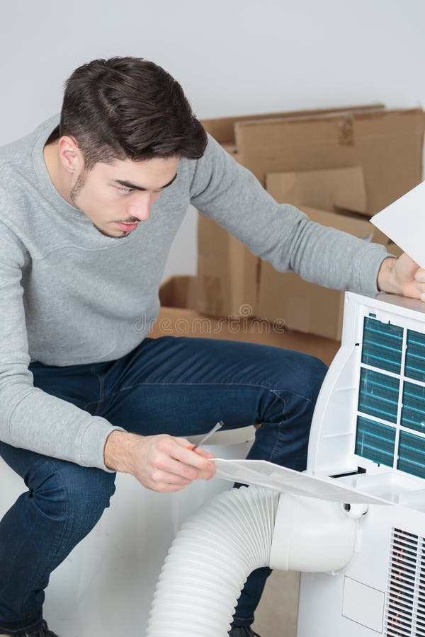 Trying to fix problem stock photo. Image of working, setting - 83013738