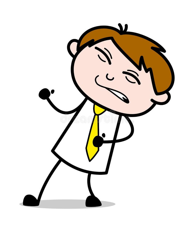 Pulling with Full of Force - Cartoon Artist Vector Illustration Stock ...