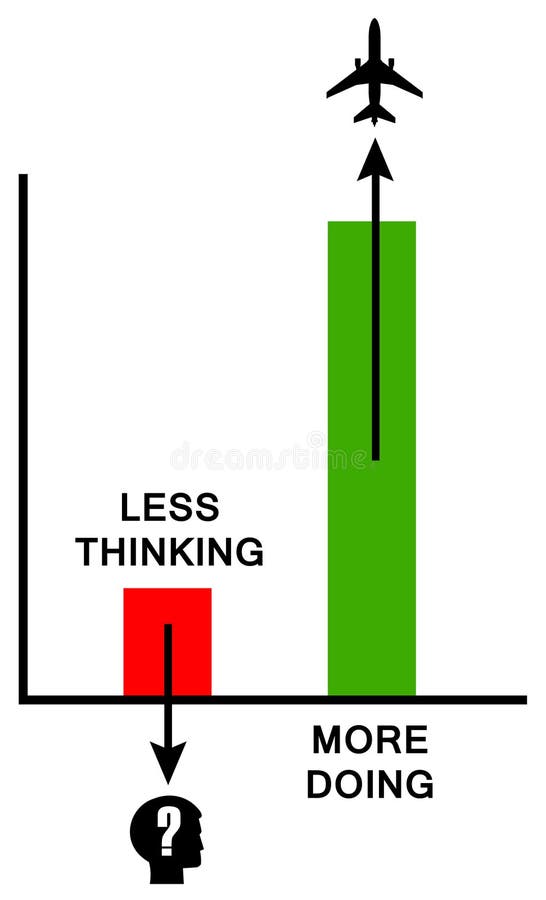 Less thinking more doing stock illustration. Illustration of tasks ...