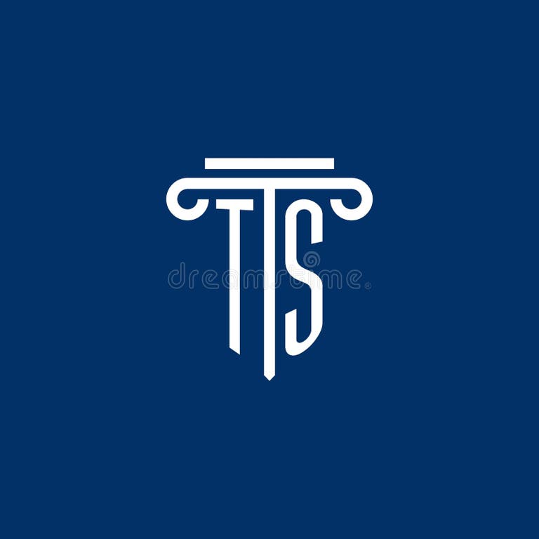 TS Initial Logo Monogram with Simple Pillar Icon Stock Illustration ...
