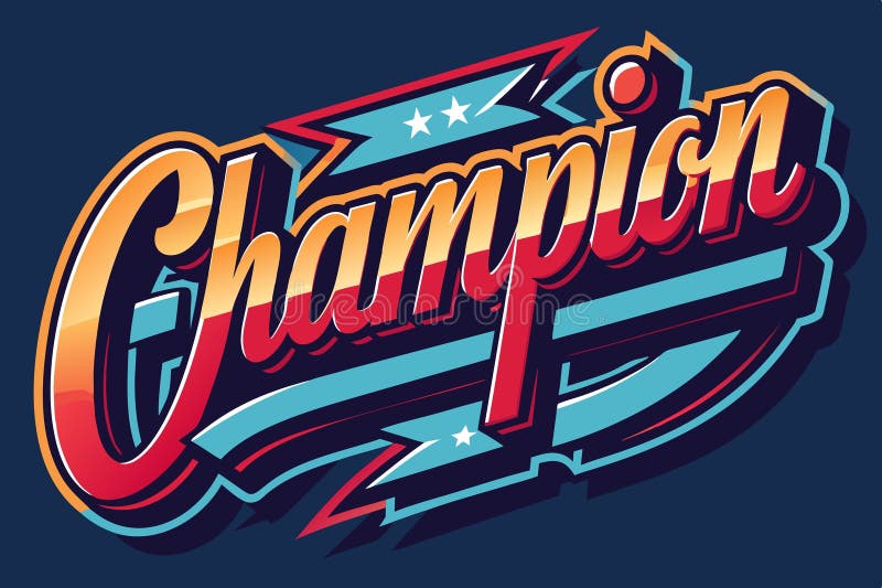 Tshirt Design Word Champion Vector Illustrations Stock Illustration ...