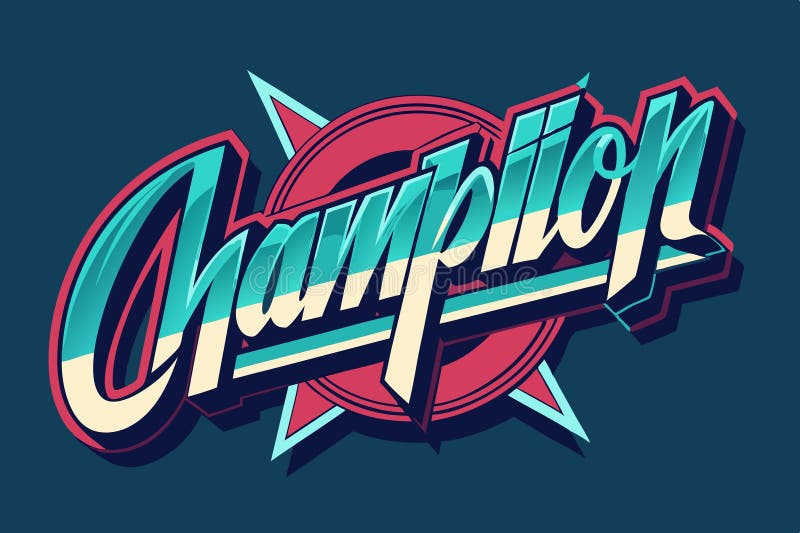 Tshirt Design Word Champion Vector Illustrations Stock Illustration ...