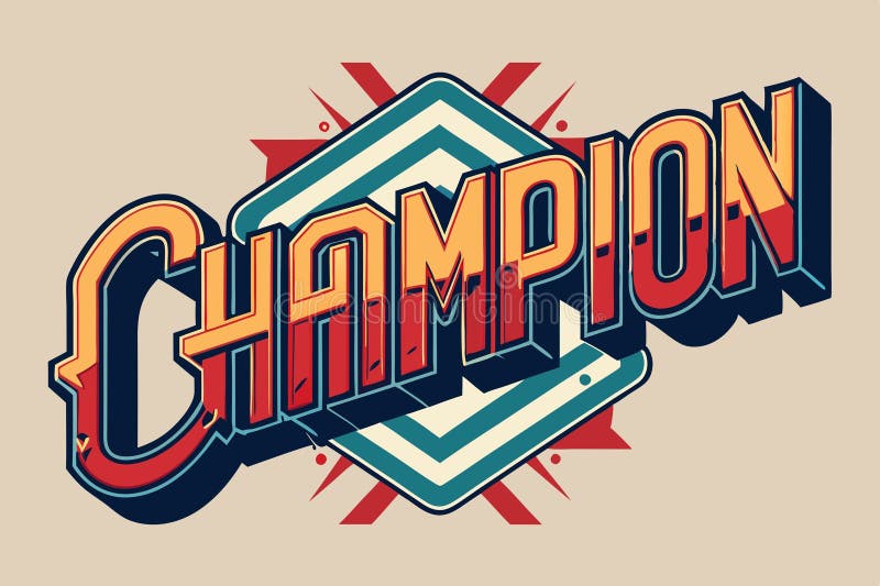 Tshirt Design Word Champion Vector Illustrations Stock Illustration ...