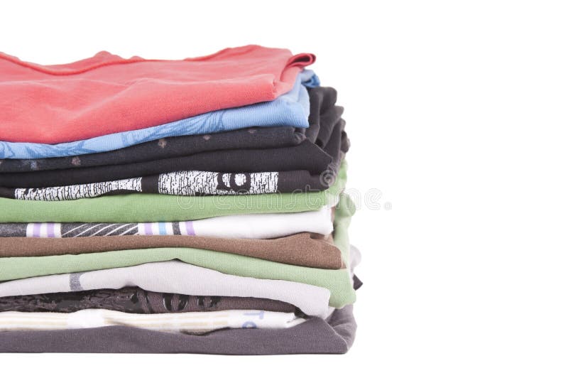 Tshirt Stack Isolated stock image. Image of fabric, display - 27701645
