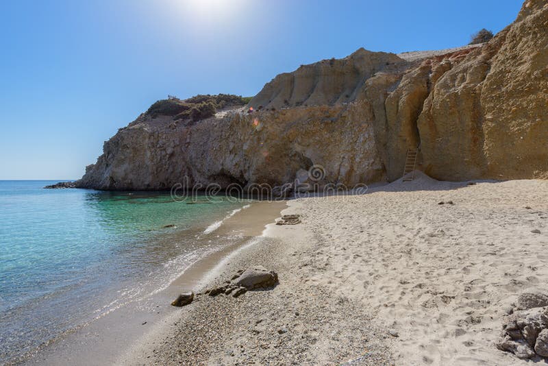 Tsigrado Beach, Melos, Greece Stock Photo - Image of milos, kyklades ...