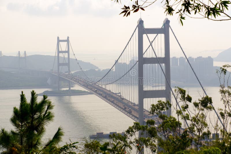 Tsing Ma Bridge at Hong Kong Stock Photo - Image of hong, highway ...