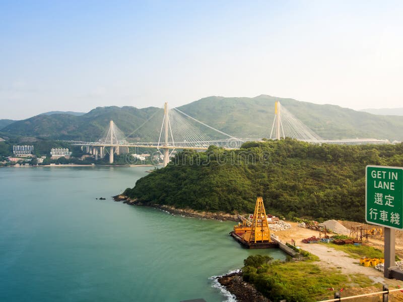 Tsing Ma Bridge stock image. Image of river, city, fast - 17777719