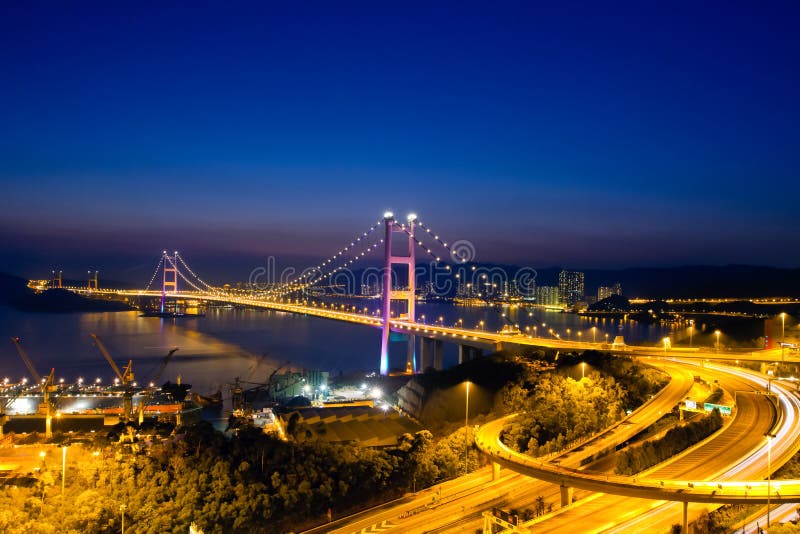 Tsing Ma Bridge, Hong Kong stock image. Image of view - 43498097
