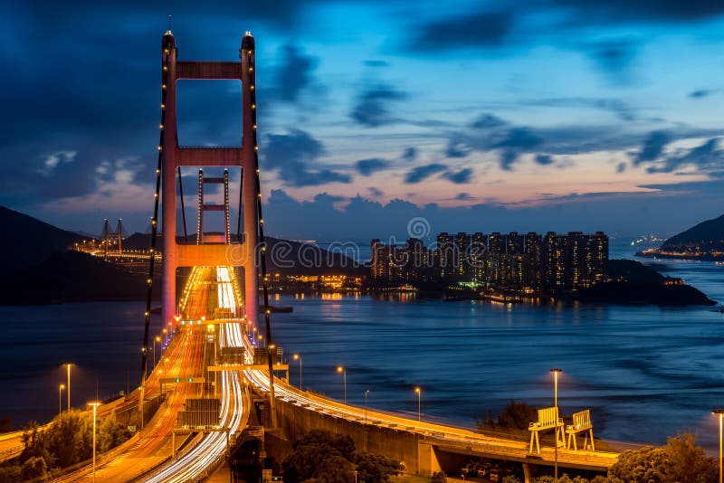 Tsing Ma Bridge in Hong Kong Stock Photo - Image of outdoor, transport ...