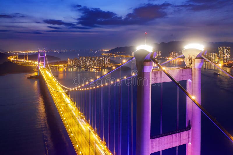 Tsing Ma Bridge stock photo. Image of night, serving - 177249102