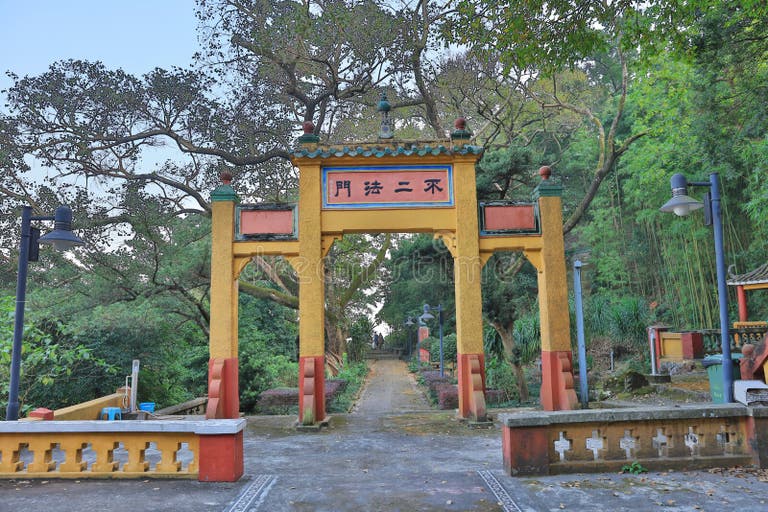 Tsing Shan Monastery at Castle Peak. Stock Photo - Image of monastery ...