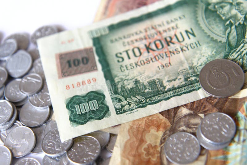 Tsjechisch oud geld stock foto. Image of knoei, zaken - 18457142