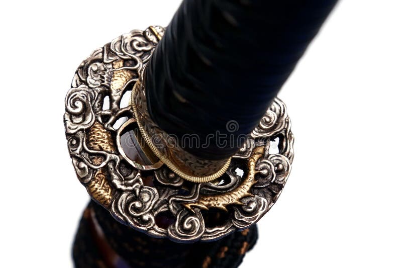 Tsuba : Hand Guard of Japanese Sword Stock Photo - Image of steel ...