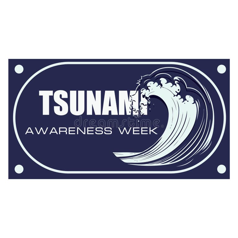 Tsunami Awareness Week stock vector. Illustration of destruction ...