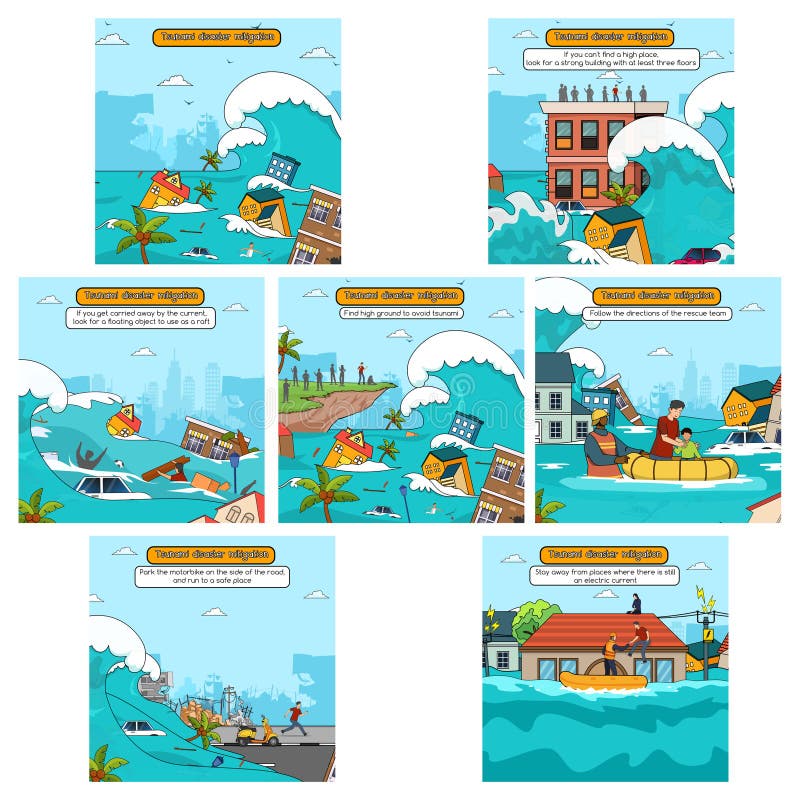 Tsunami Disaster Mitigation_8 Stock Vector - Illustration of awareness ...