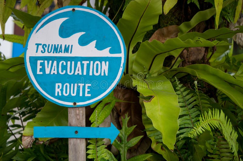 Tsunami evacuation route stock photo. Image of information - 94205614