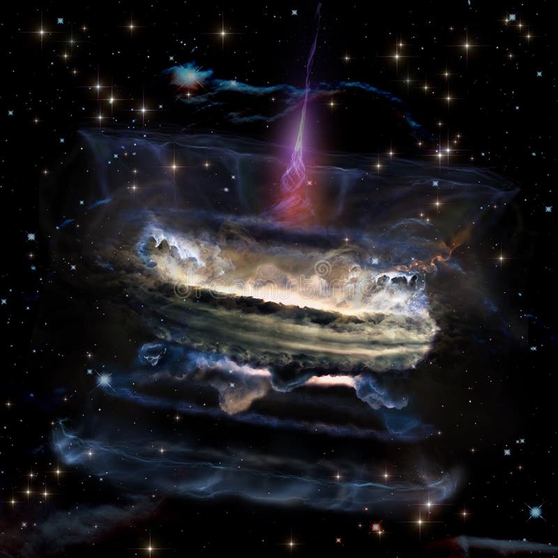 Supermassive Black Hole or Solar Eclipse. Blue Deep Space. the Black ...