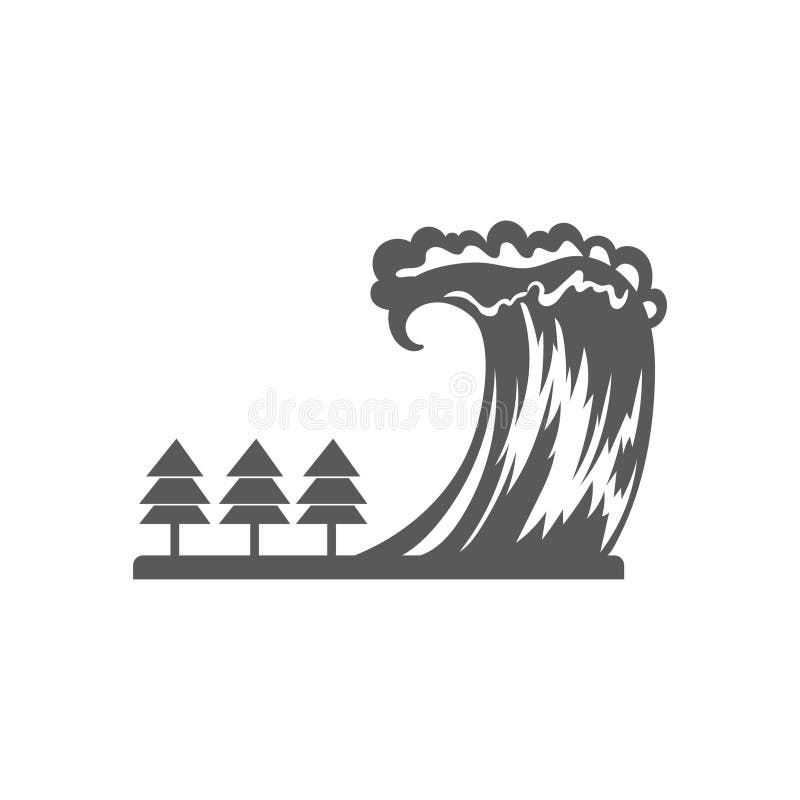 Tsunami. Vector Illustration Decorative Design Stock Vector ...