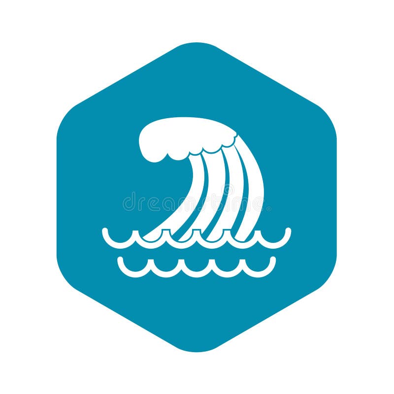 Tsunami Wave Icon, Simple Style Stock Vector - Illustration of flowing ...