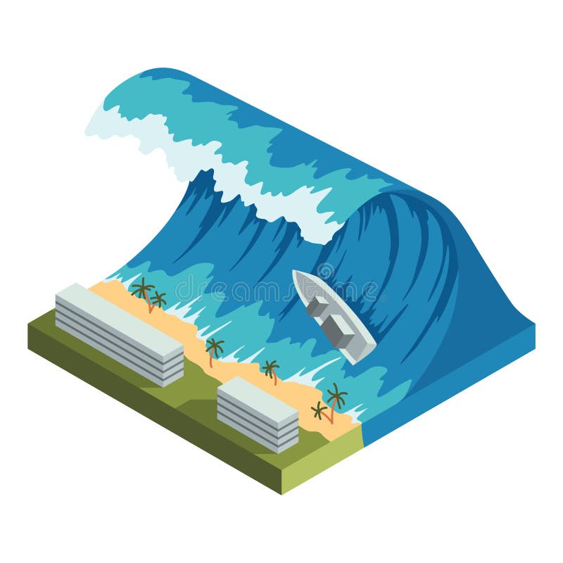Tsunami Wave. Natural Disaster Vector Illustration Stock Vector ...