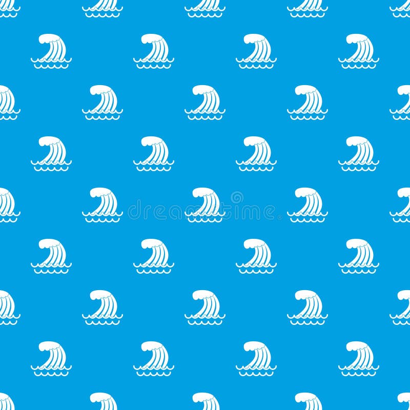 Tsunami Wave Pattern Seamless Blue Stock Vector - Illustration of ...