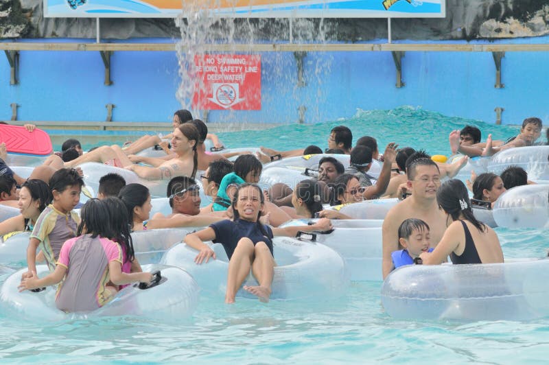 Tsunami Wave Pool at Wild Wild Wet, Singapore Editorial Stock Photo ...
