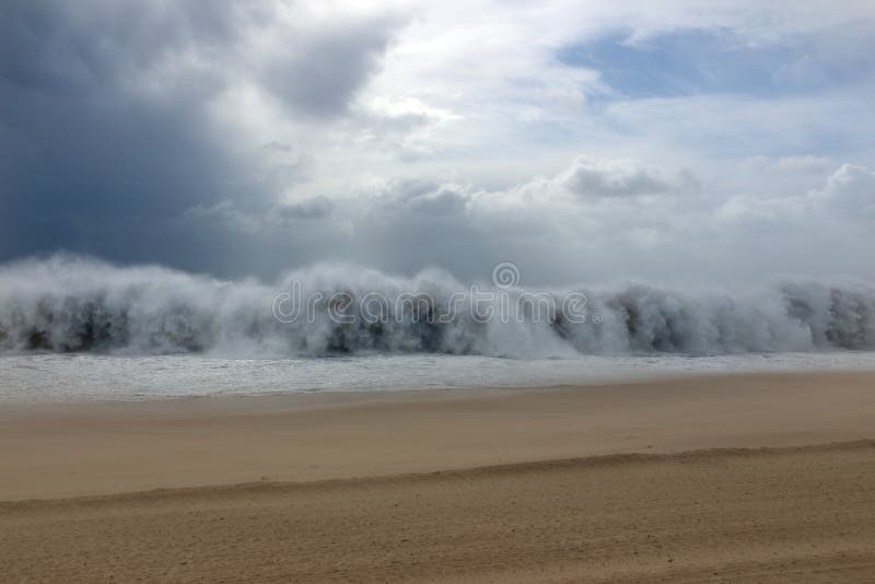 Tsunami Wave during a Storm Stock Image - Image of dark, motion: 28792739