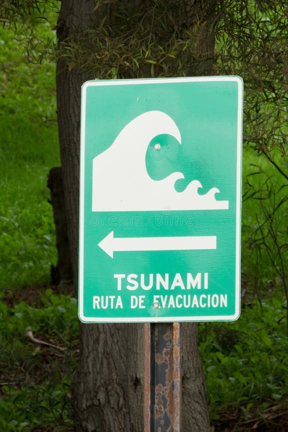 Tsunami zone sign stock photo. Image of tsunami, spanish - 26626610