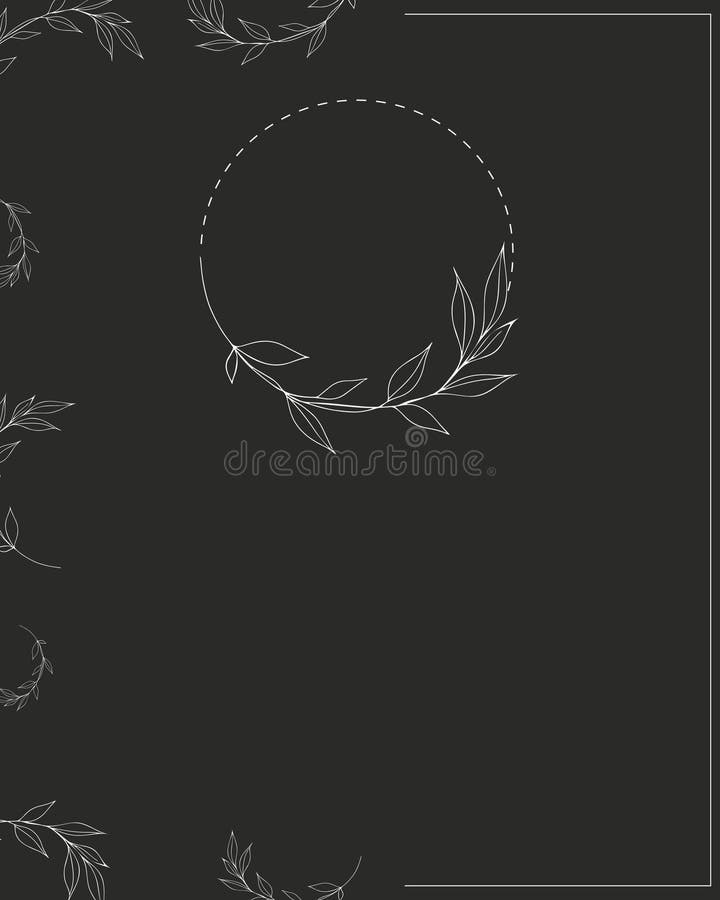 Funeral Empty Card. Grey Background. Frame of Leaves. Church Cross and ...