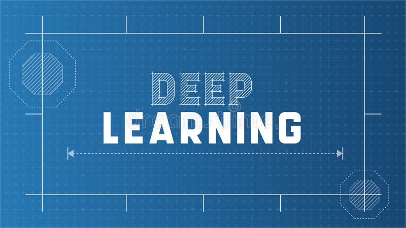 Deep Learning Banner Background. Blueprint Style Typography for AI ...
