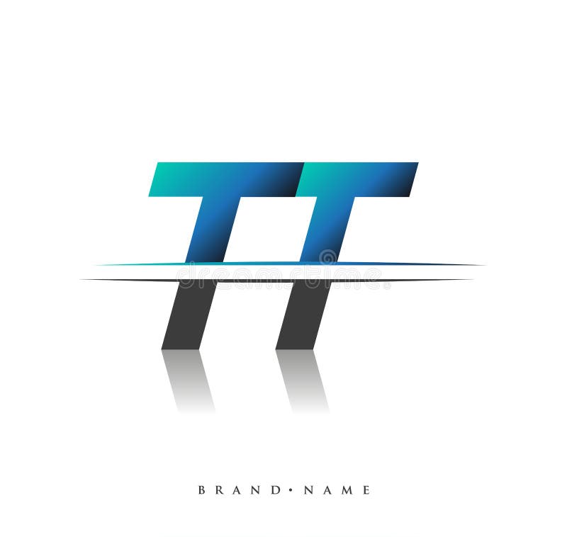 TT Initial Logo Company Name Colored Black and Blue, Simple and Modern ...