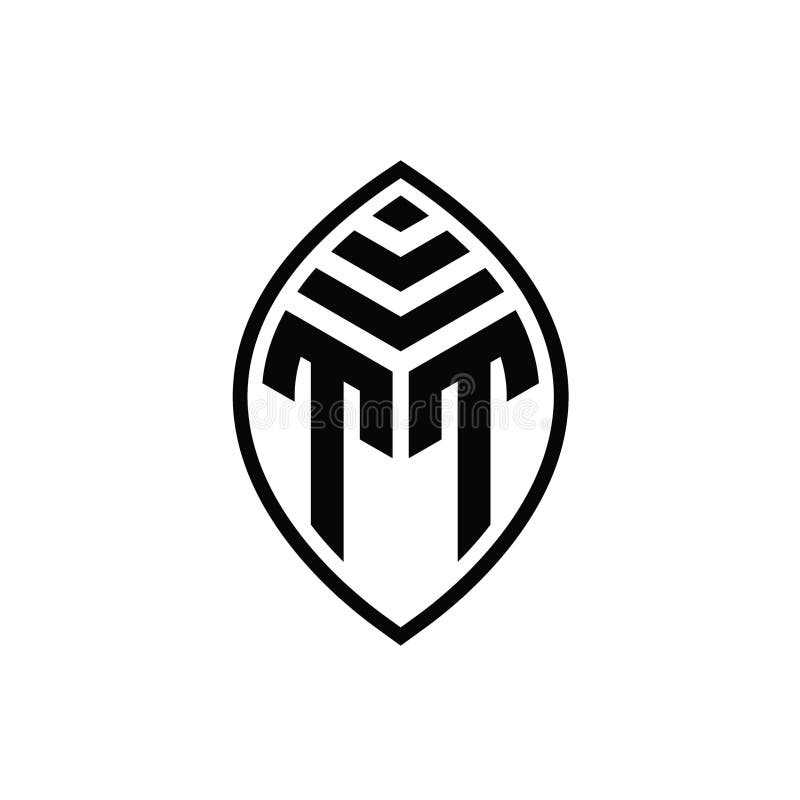 TT Logo Monogram Leaf Shape Isolated Outline Design Template Stock ...