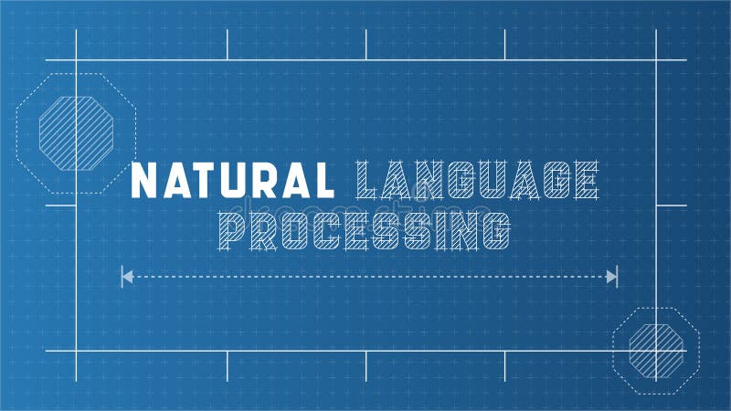 Natural Language Processing Banner Background. Blueprint Style ...