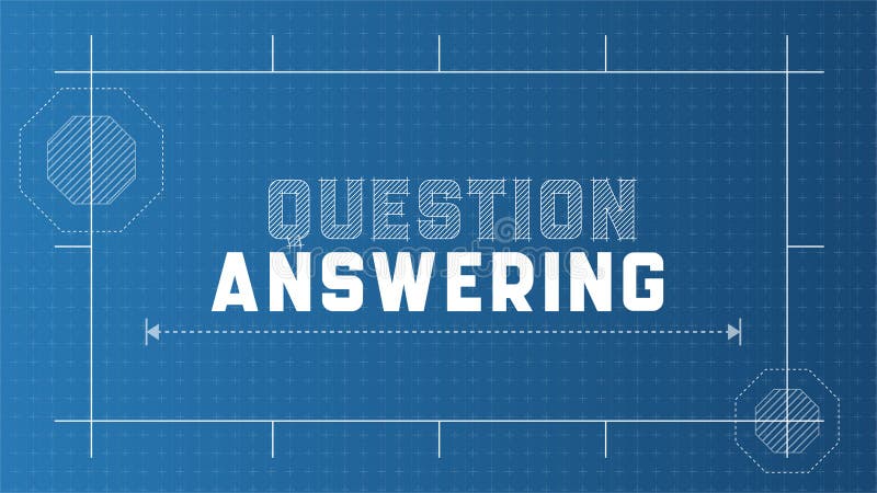 Question Answering Banner Background. Blueprint Style Typography for AI ...