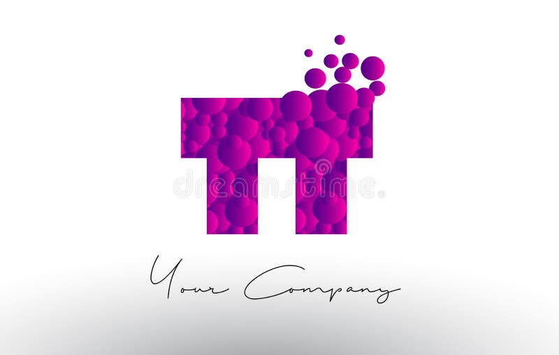 TT T Dots Letter Logo with Purple Bubbles Texture. Stock Vector ...
